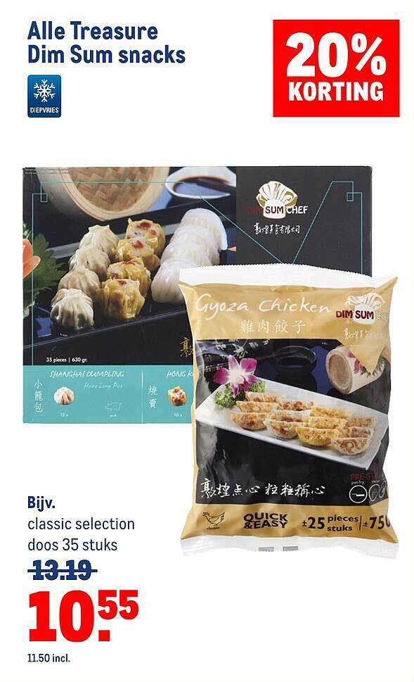 Alle treasure dim sum snacks aanbieding bij Makro