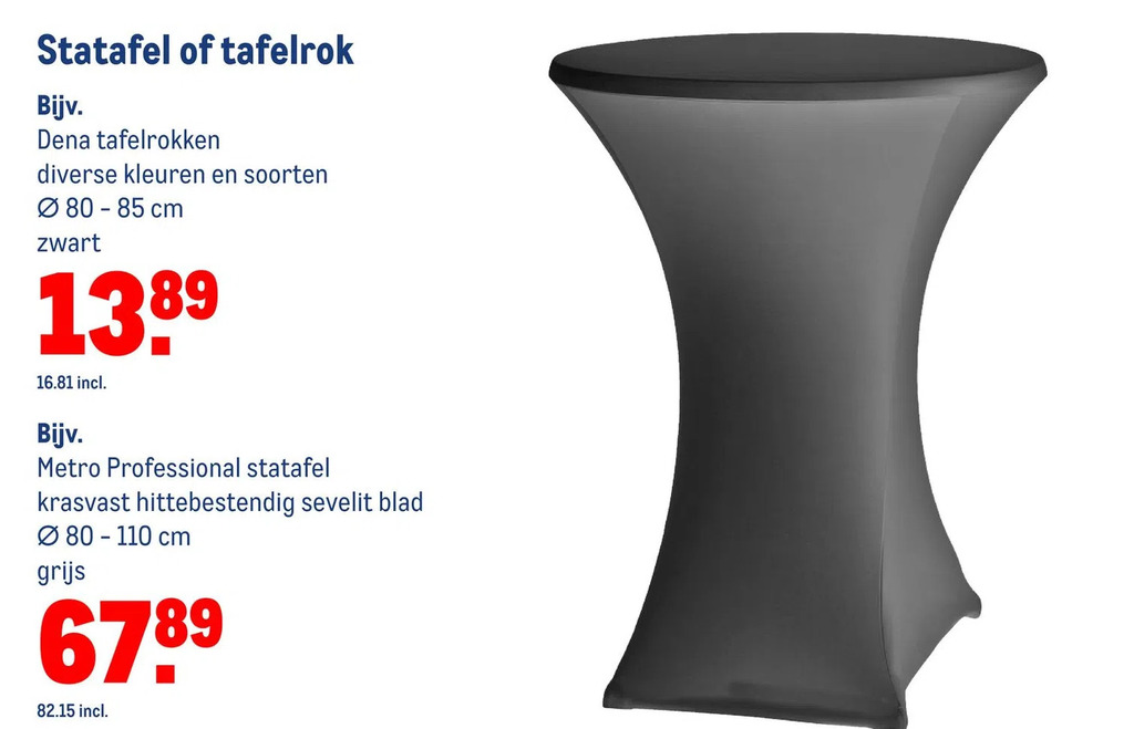 Statafel of tafelrok aanbieding bij Makro