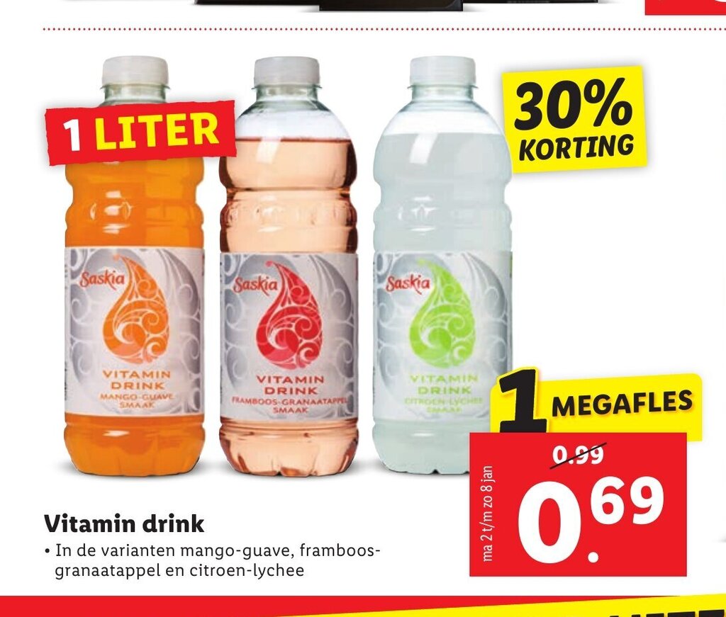Vitamin drink 1 liter aanbieding bij Lidl