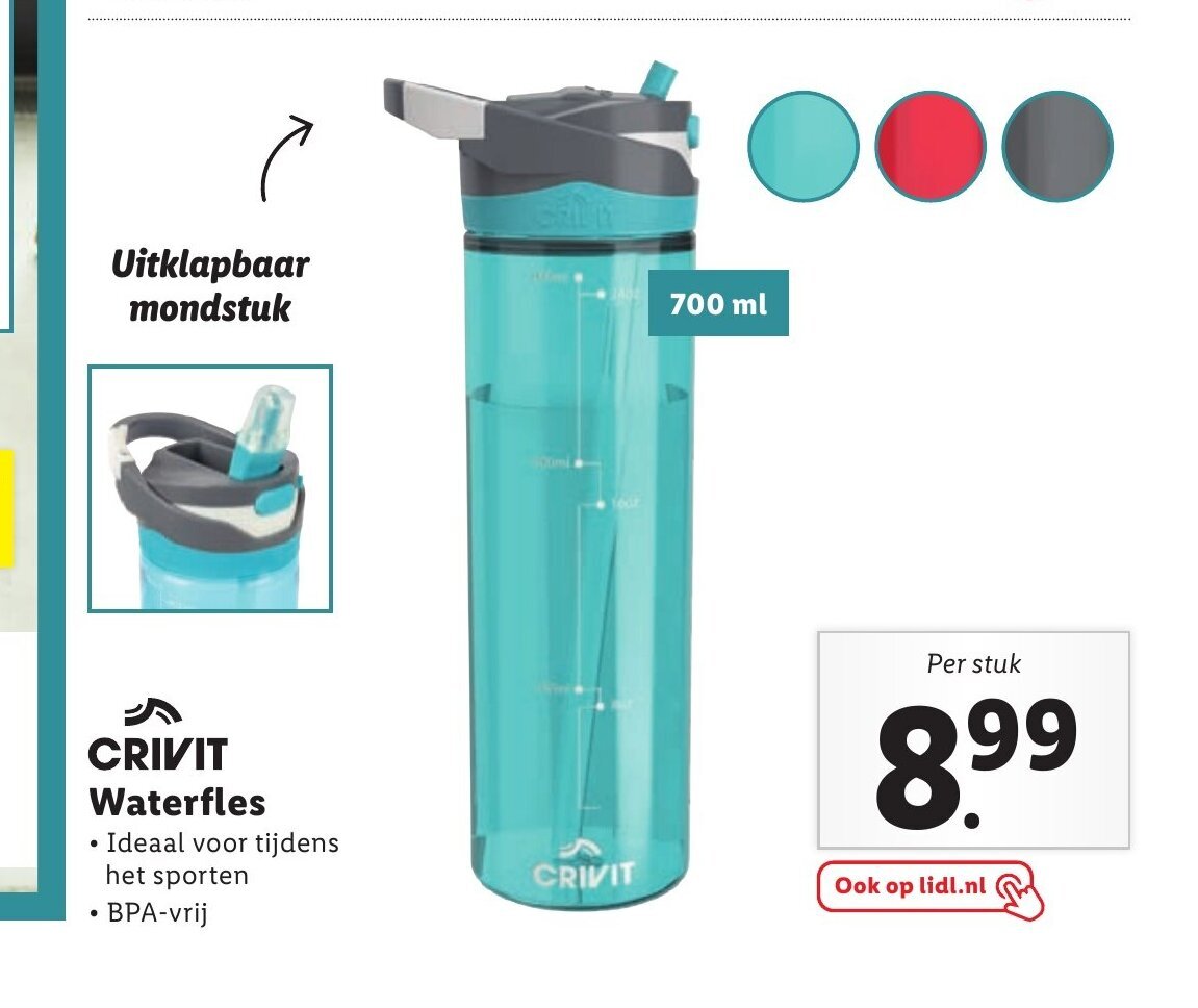 Crivit Waterfles 700 ml aanbieding bij Lidl