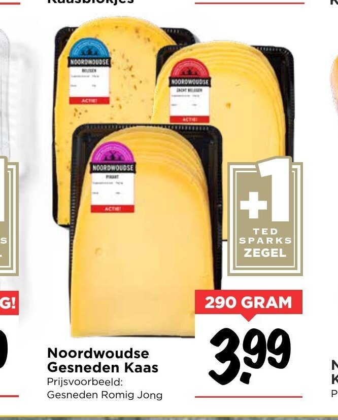 Noordwoudse Gesneden Kaas 290 gram aanbieding bij Vomar Voordeelmarkt