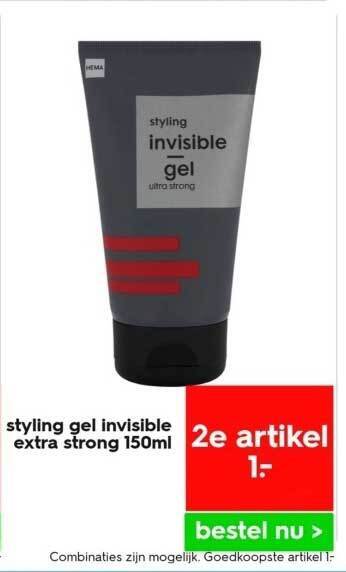 Styling gel invisible extra strong 150ml aanbieding bij HEMA