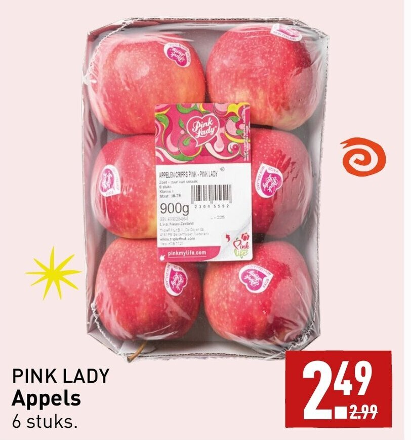Pink lady appel 6 stuks aanbieding bij ALDI