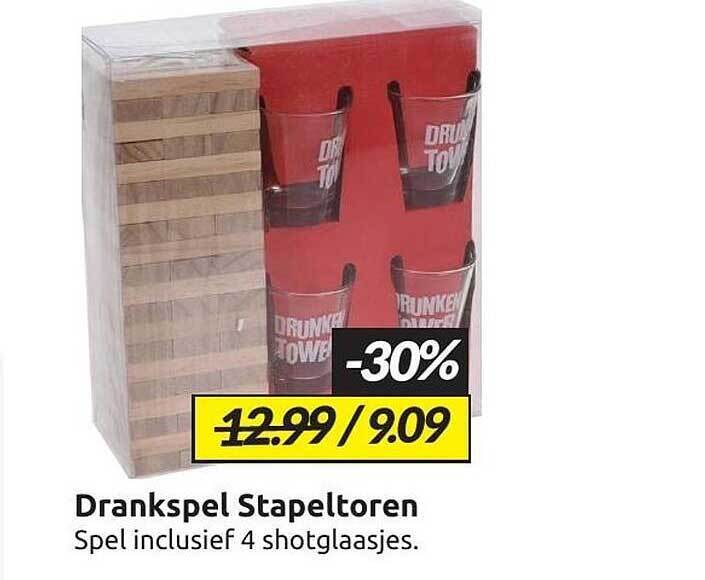 Drankspel stapeltoren aanbieding bij Boekenvoordeel