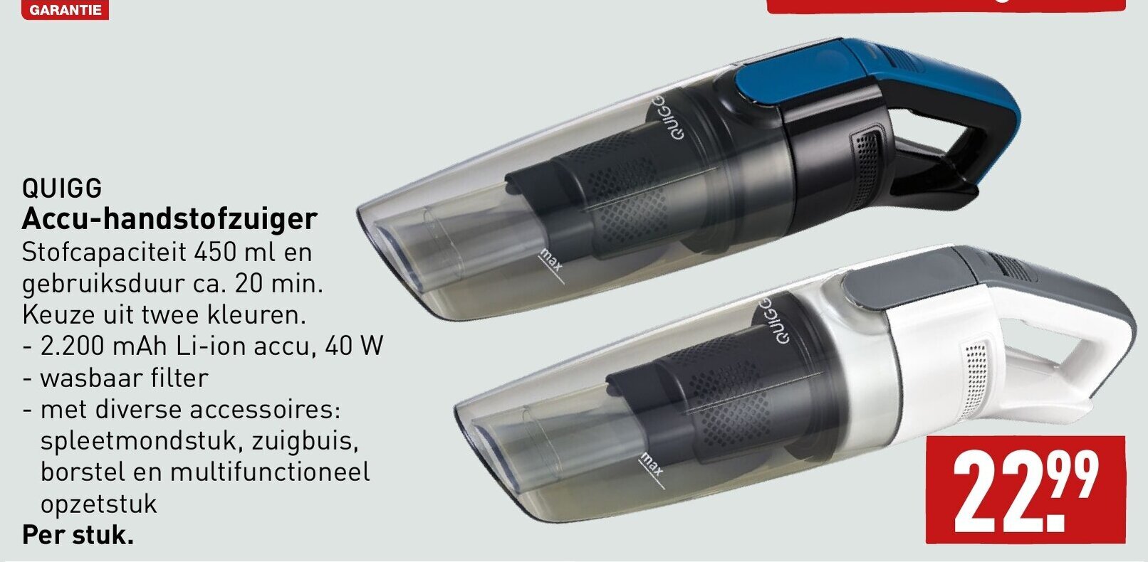 Quigg accu-handstofzuiger aanbieding bij ALDI