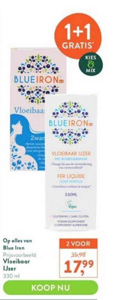 Blue iron vloeibaar ijzer aanbieding bij Holland & Barrett