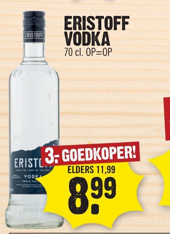 Eristoff Vodka 70 cl aanbieding bij Dirk
