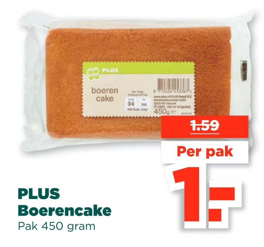 Plus boerencake aanbieding bij PLUS