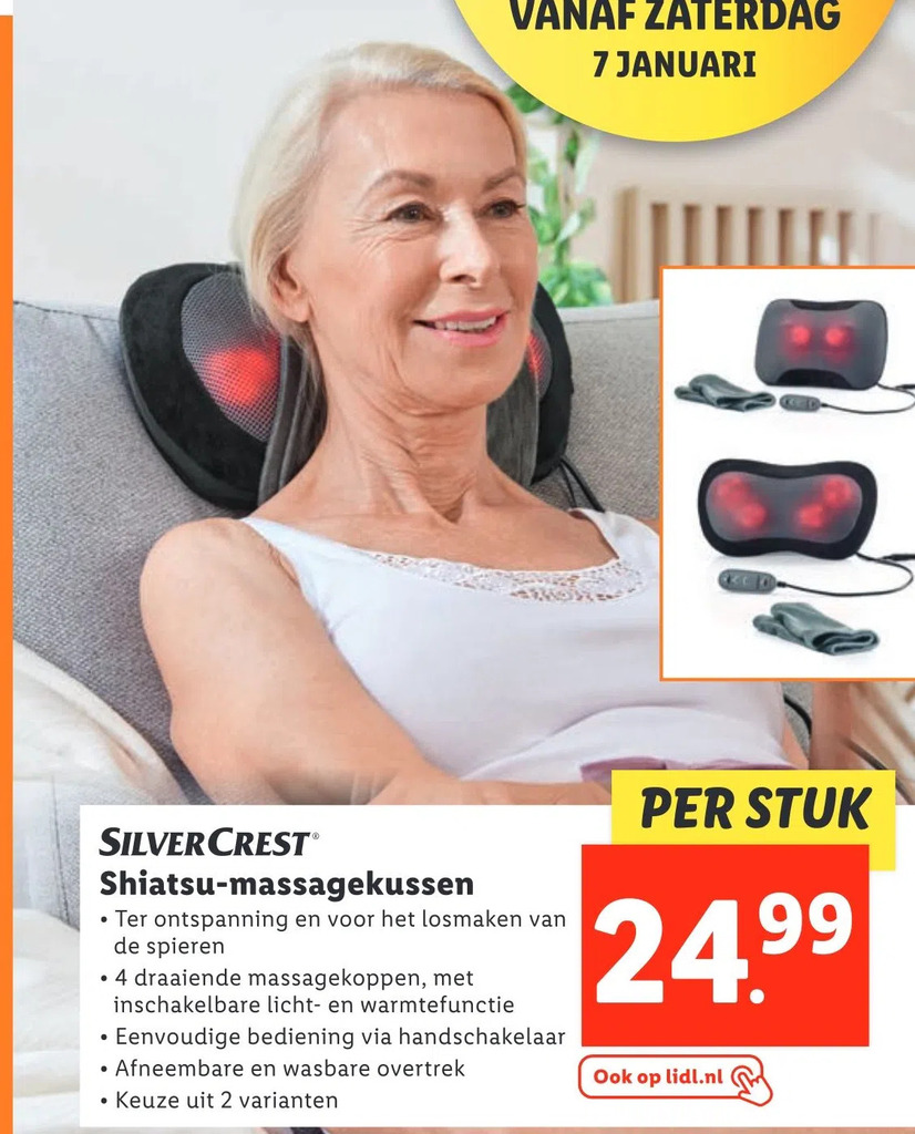 Silvercrestⓡ shiatsu-massagekussen aanbieding bij Lidl