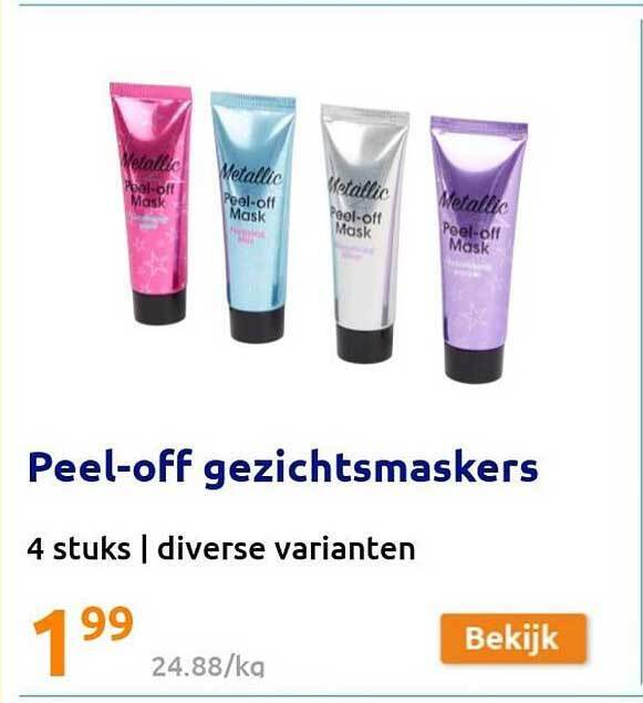 Peel-off gezichtsmaskers aanbieding bij Action