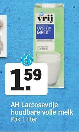 Ah lactosevrije houdbare volle melk aanbieding bij Albert Heijn