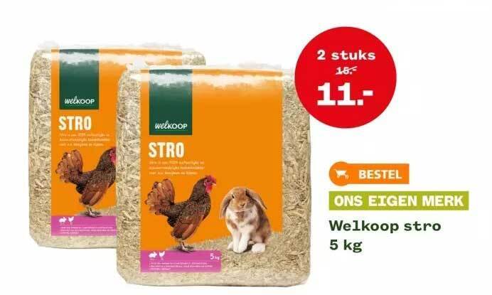 Welkoop stro 5 kg aanbieding bij Welkoop