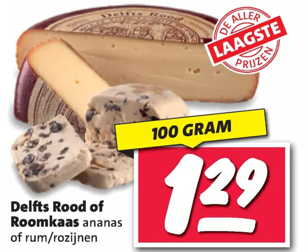 Delfts rood of roomkaas 100g aanbieding bij Nettorama