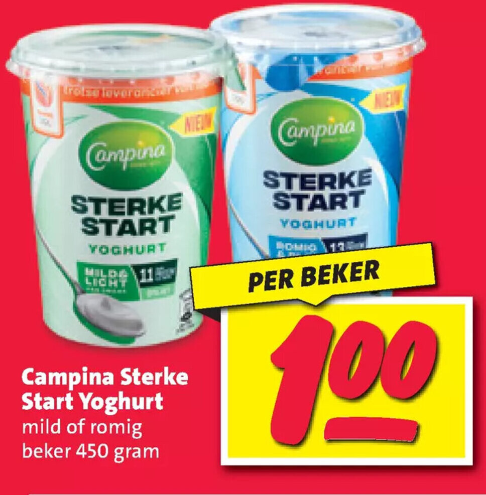 Campina sterke start yoghurt 450g aanbieding bij Nettorama
