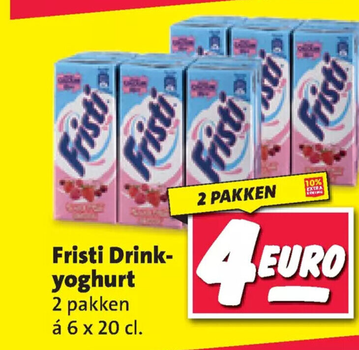 Fristi drink-yoghurt 6 x 20cl aanbieding bij Nettorama