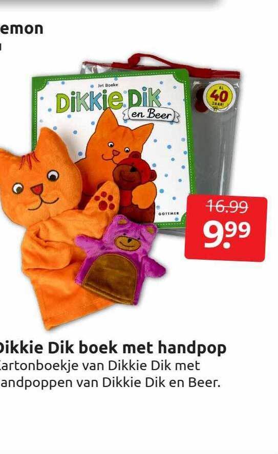 Dikkie dik boek met handpop aanbieding bij Boekenvoordeel