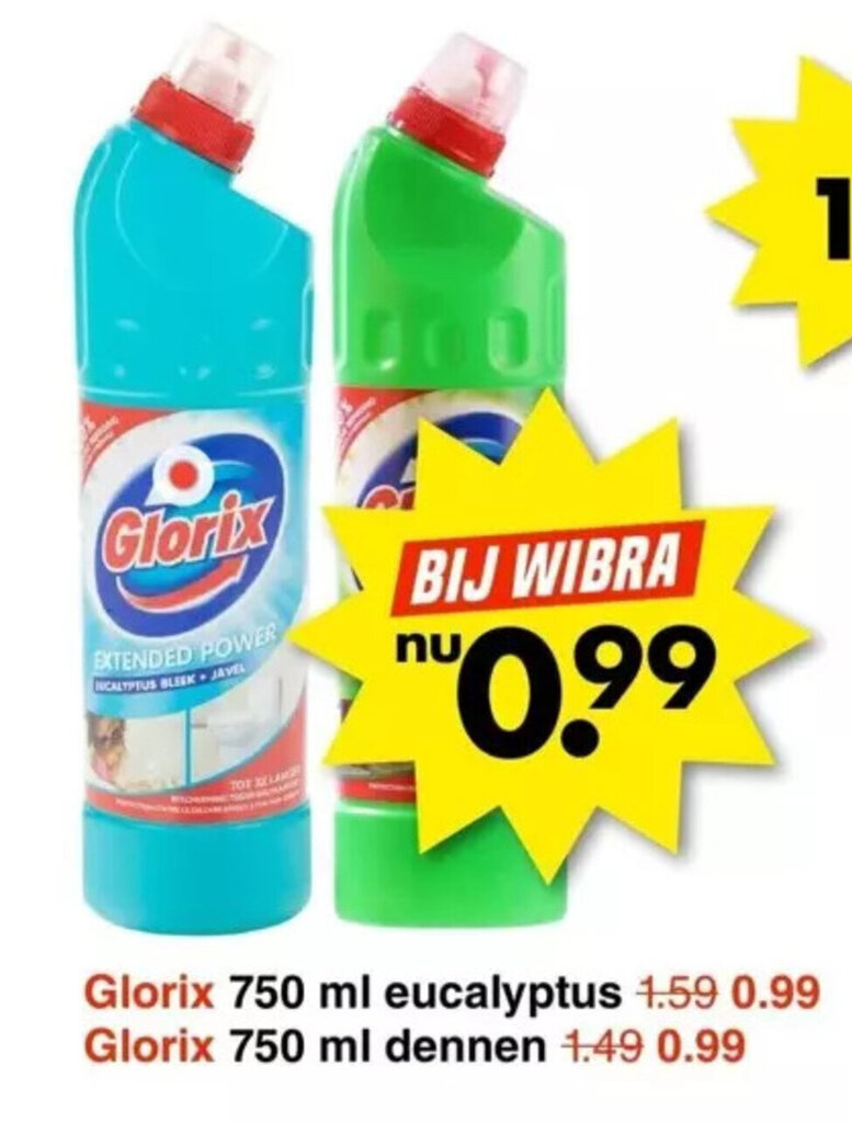 Glorix 750ml eucalyptus aanbieding bij Wibra