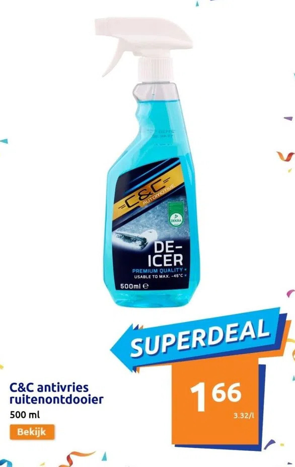 C&c antivries ruitenontdooier aanbieding bij Action