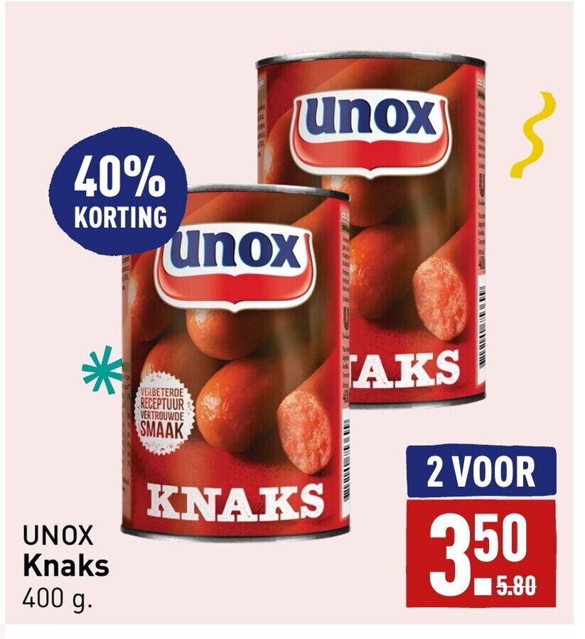 Unox Knaks 400 gram aanbieding bij ALDI