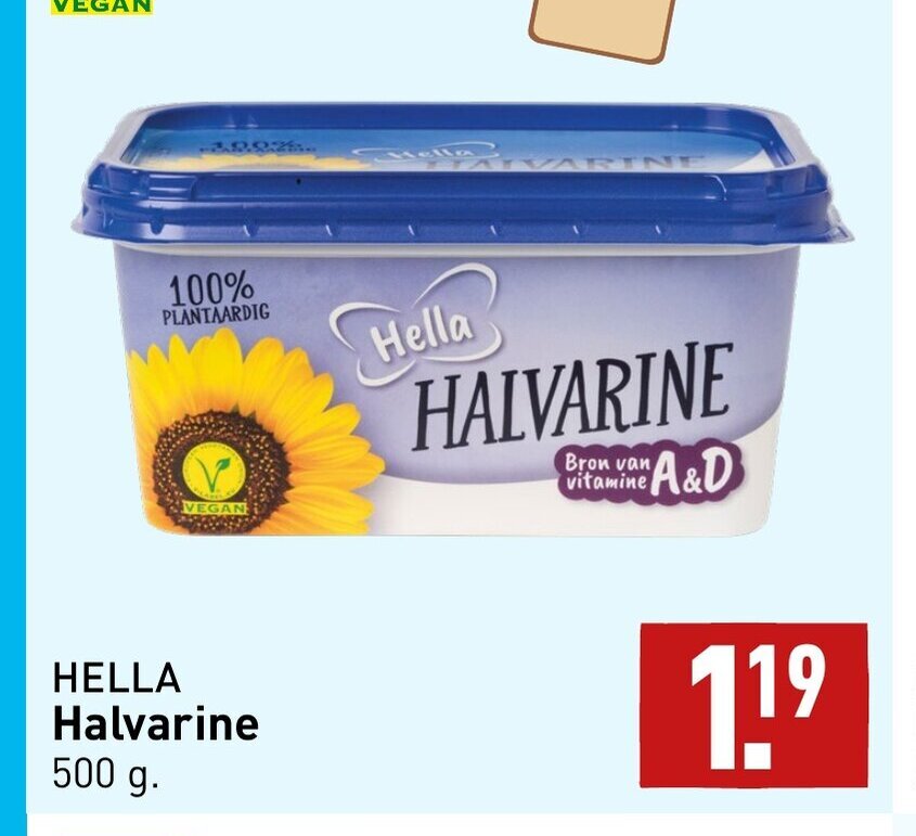 Hella Halvarine 500 gram aanbieding bij ALDI