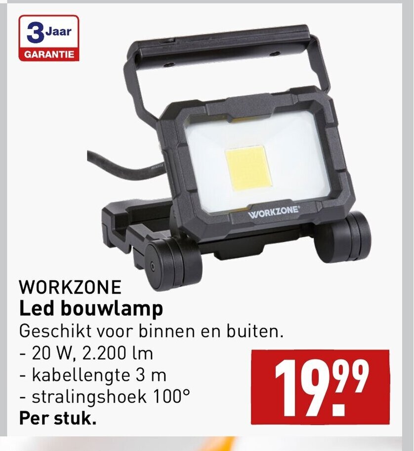 Workzone Led bouwlamp aanbieding bij ALDI
