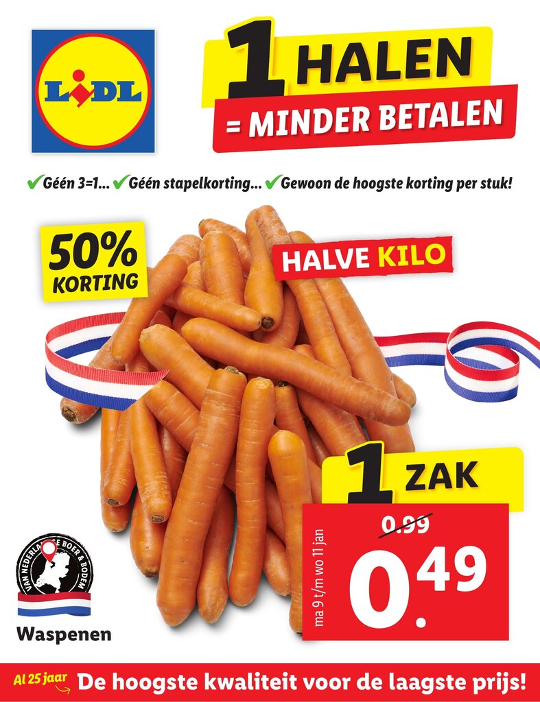 Waspenen 1 zak aanbieding bij Lidl