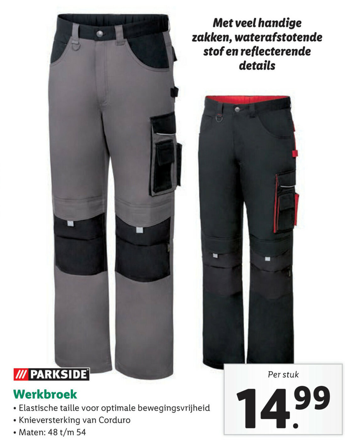 Parkside Werkbroek 48-54 aanbieding bij Lidl