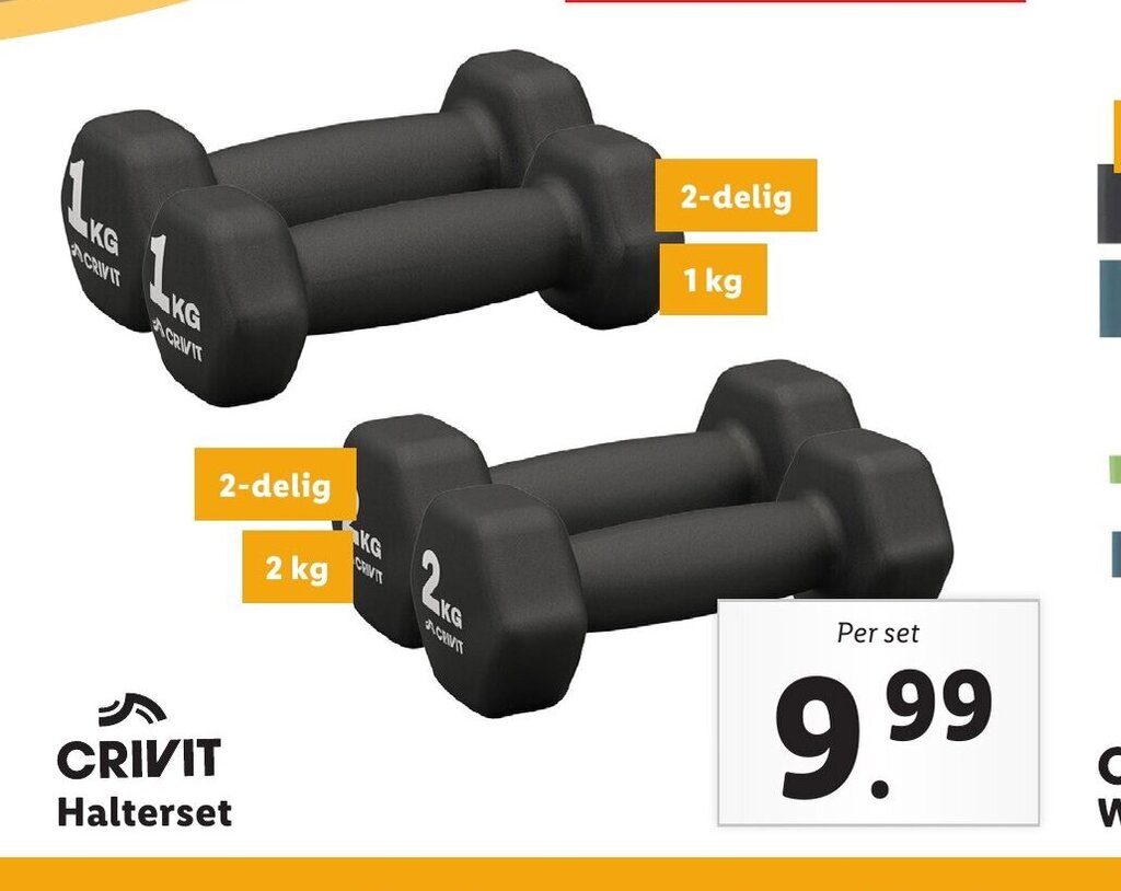Crivit Halterset 2 kg aanbieding bij Lidl