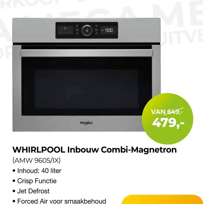 Whirlpool inbouw combi-magnetron (amw 9605/ix) aanbieding bij EP Beerepoot