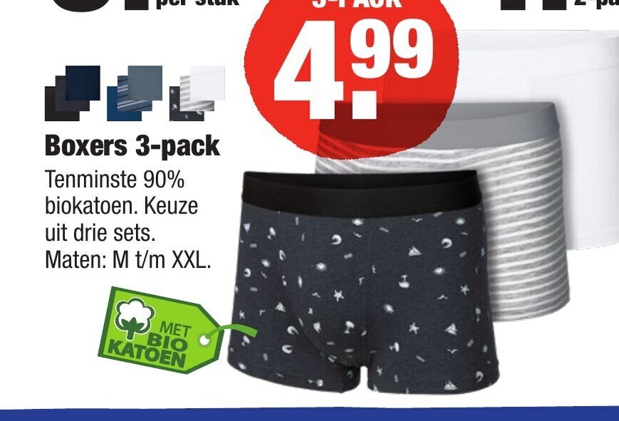 Boxers M t/m XXL aanbieding bij ALDI