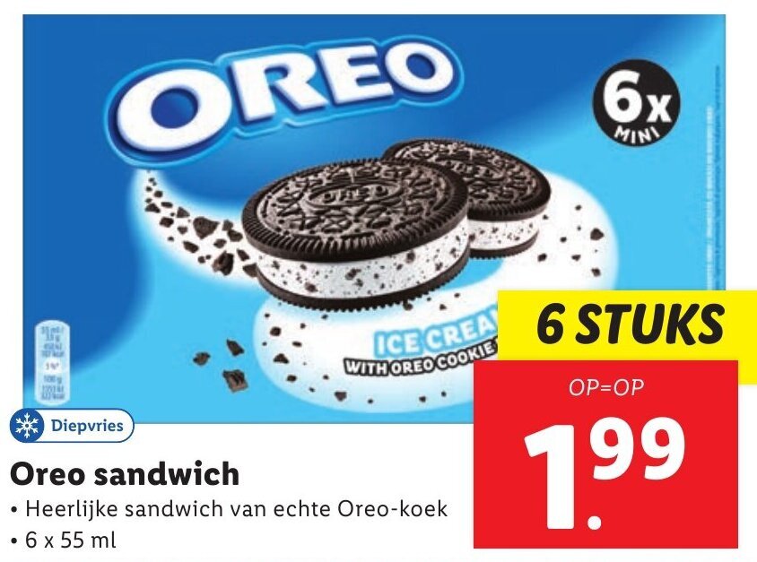 Oreo sandwich 55 ml aanbieding bij Lidl