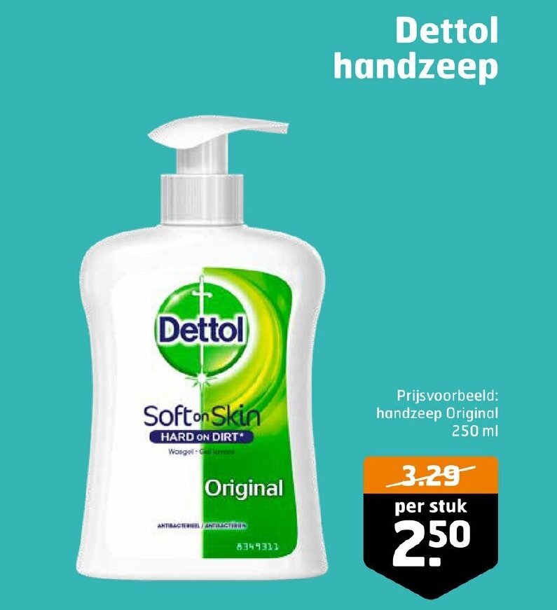 Dettol handzeep 250 ml aanbieding bij Trekpleister
