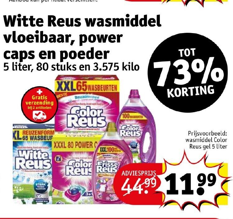 Witte Reus wasmiddel vloeibaar , power caps en poeder aanbieding bij ...