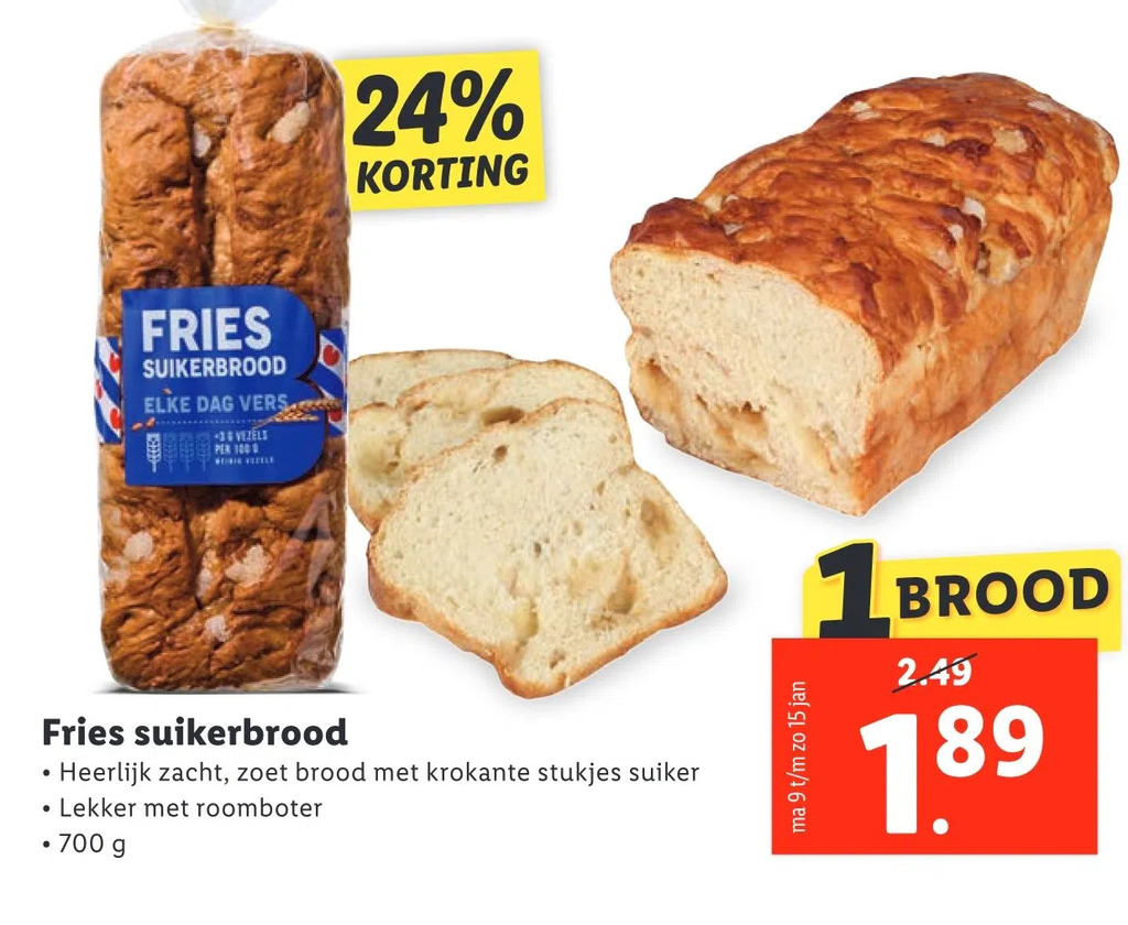 Fries suikerbrood aanbieding bij Lidl