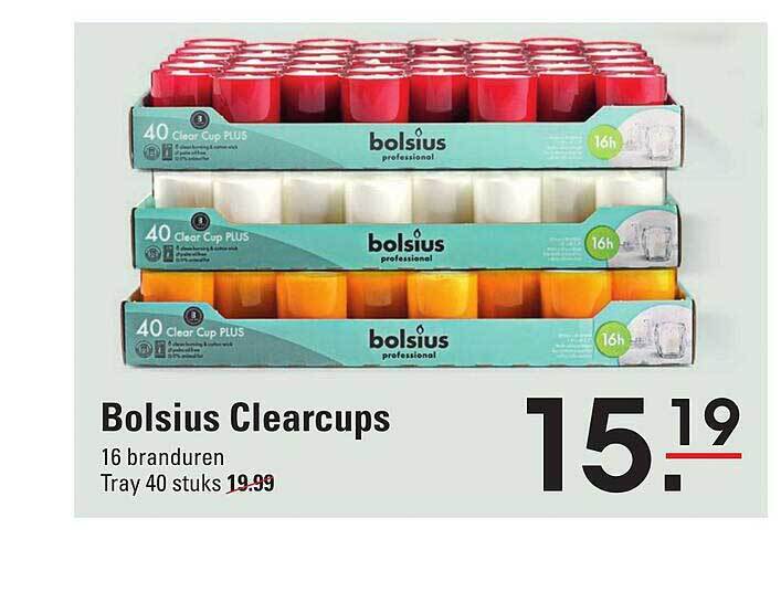 Bolsius clearcups aanbieding bij De Kweker