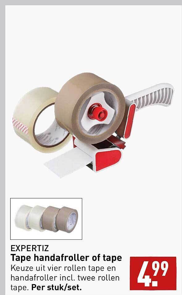 Expertiz tape handafroller of tape aanbieding bij ALDI