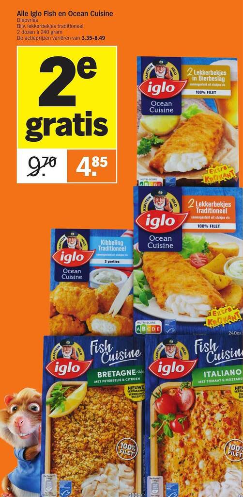 Alle iglo fish en ocean cuisine aanbieding bij Albert Heijn