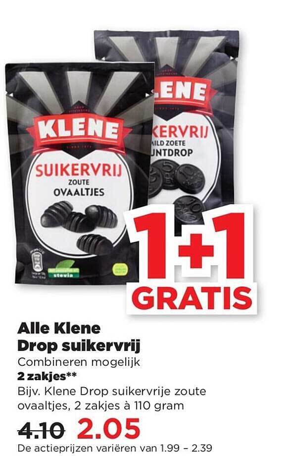 Alle klene drop suikervrij aanbieding bij PLUS