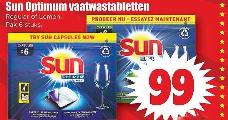 Sun optimum vaatwastabletten aanbieding bij Dirk