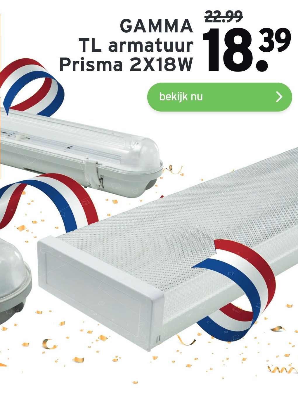 GAMMA TL armatuur Prisma 2X18W aanbieding bij GAMMA