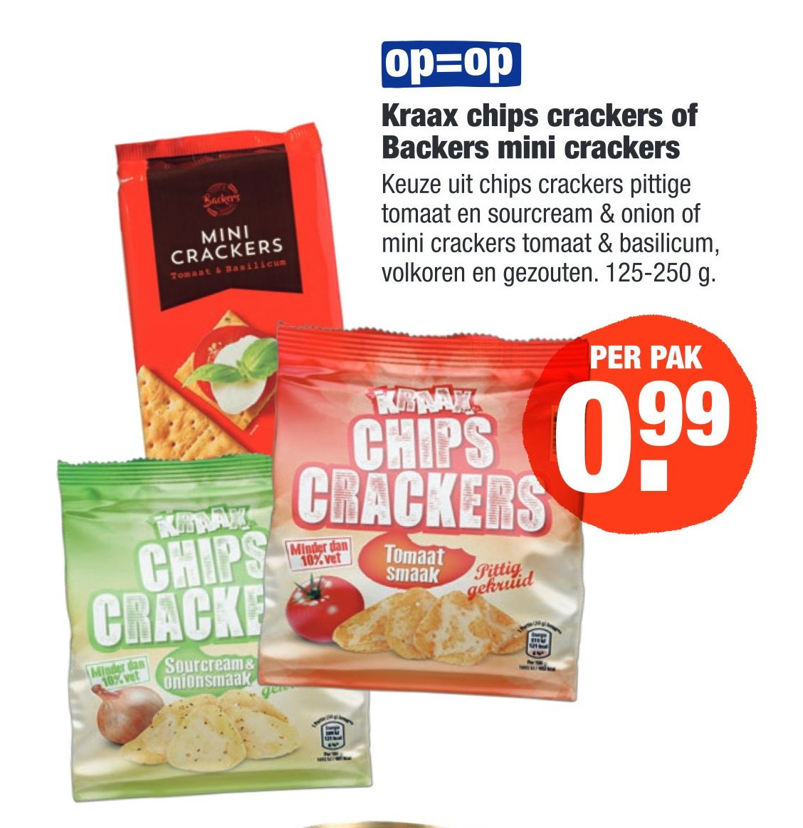 Kraax chips crackers of Backers mini crackers aanbieding bij ALDI