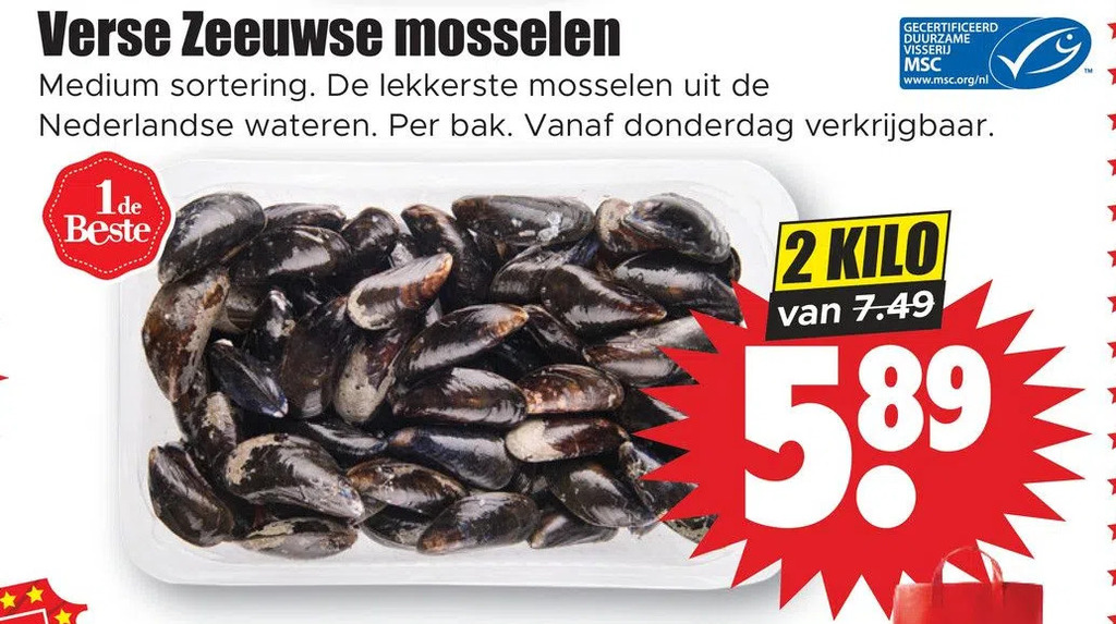 Verse zeeuwse mosselen aanbieding bij Dirk