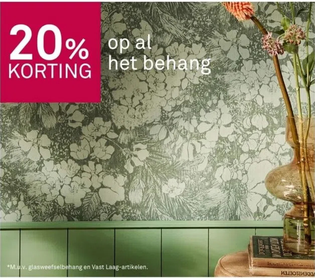 20% korting op al het behang aanbieding bij Karwei