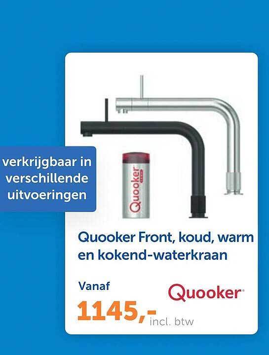 Quooker front, koud, warm en kokend-waterkraan aanbieding bij Warmteservice