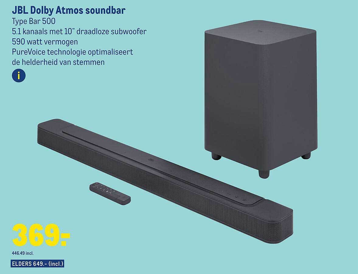 Jbl dolby atmos soundbar bar 500 aanbieding bij Makro