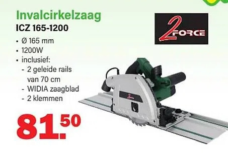 Invalcirkelzaag icz 165-1200 aanbieding bij Van Cranenbroek