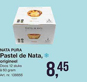 Nata pura pastel de nata, origineel aanbieding bij Bidfood