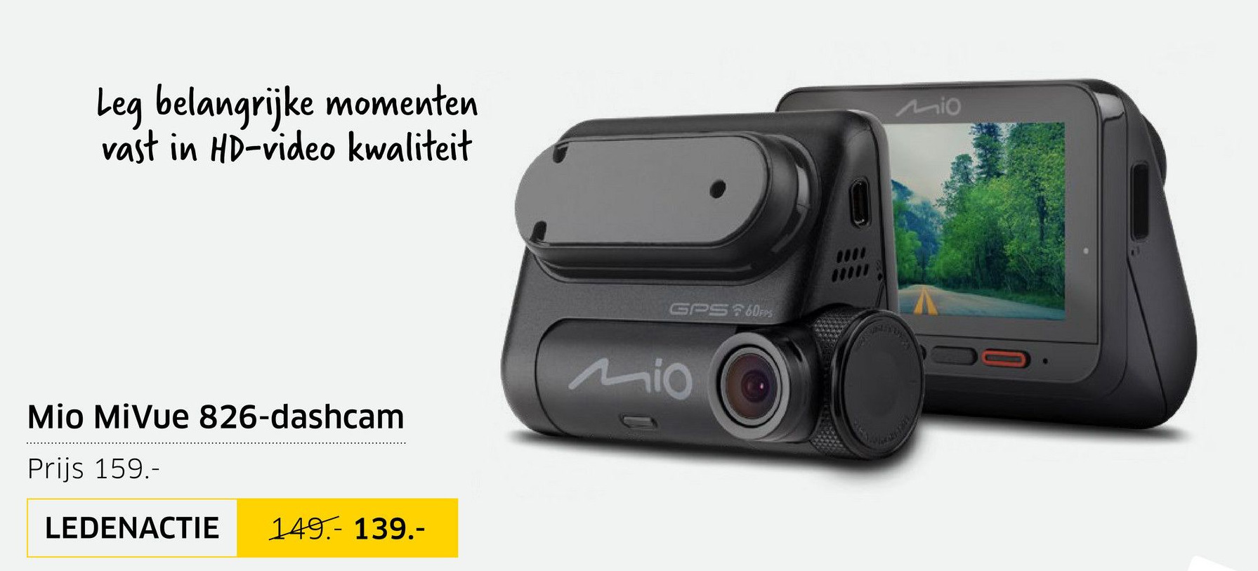 Mio MiVue 826-dashcam aanbieding bij ANWB