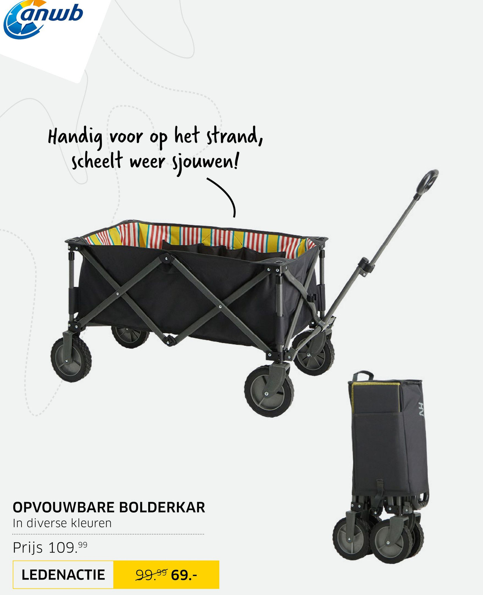 Opvouwbare bolderkar aanbieding bij ANWB
