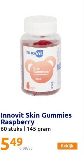 Innovit skin gummies raspberry aanbieding bij Action